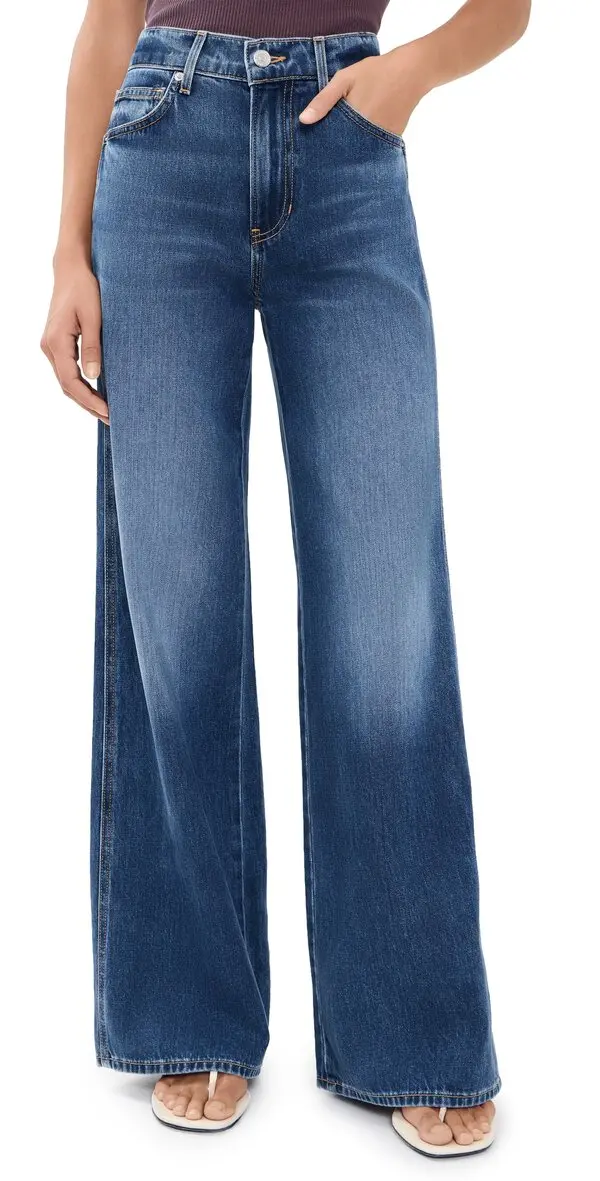 Veronica Beard Kasey Wide Leg Jeans - Bright Blue