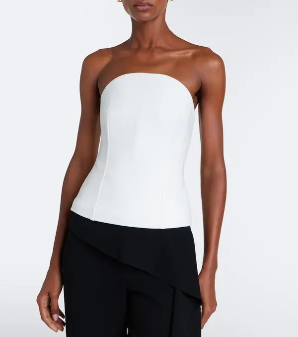Roland Mouret Scarf-detail Crêpe Corset Top - White