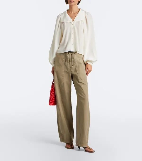 FRAME Gallery Cotton Wide-leg Pants