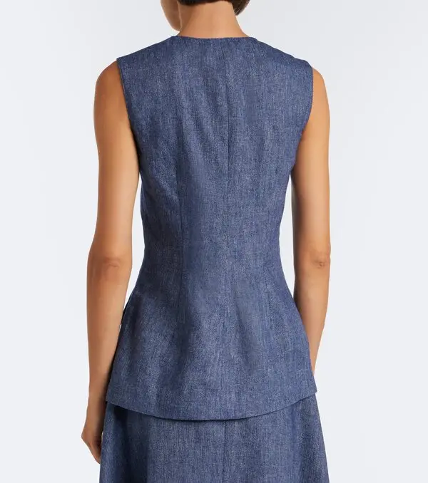 Carolina Herrera Linen, Wool, Silk, And Cashmere Vest