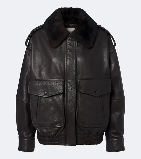 Loulou De Saison Russo Leather Bomber Jacket