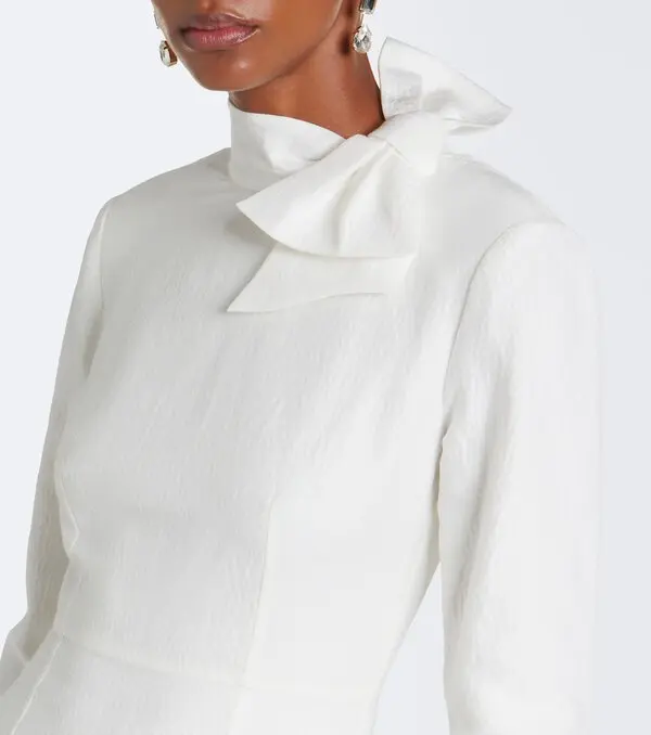 Roland Mouret Ramie And Silk Jacquard Cocktail Dress - White