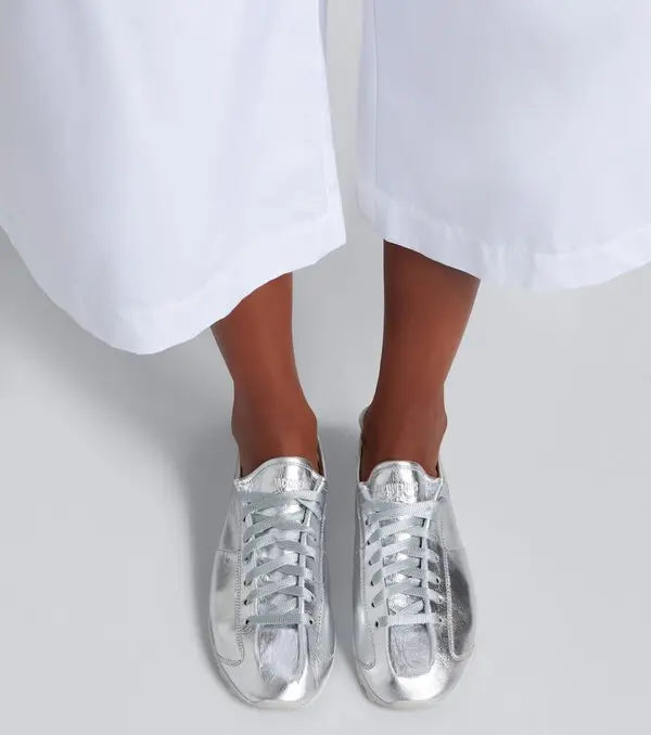 Jacquemus Metallic Leather Lace-up Sneakers