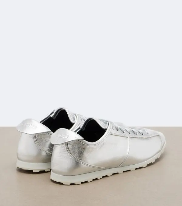 Jacquemus Metallic Leather Lace-up Sneakers