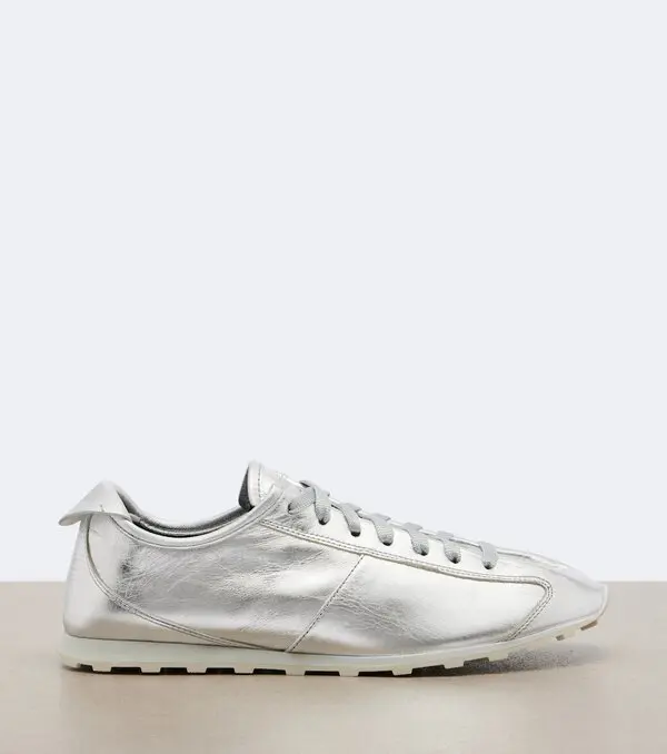 Jacquemus Metallic Leather Lace-up Sneakers