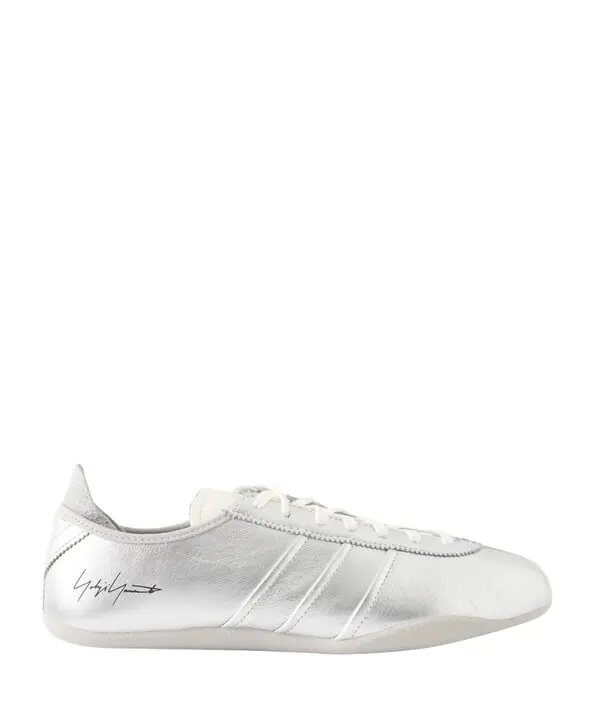 Jacquemus Metallic Leather Lace-up Sneakers - Silver