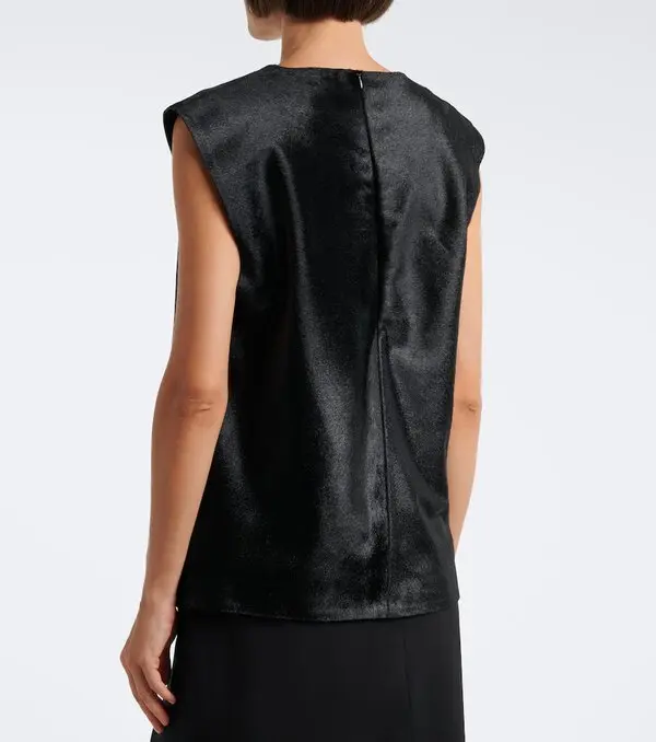Loulou De Saison Juni Pony-effect Leather Top