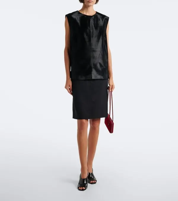 Loulou De Saison Juni Pony-effect Leather Top