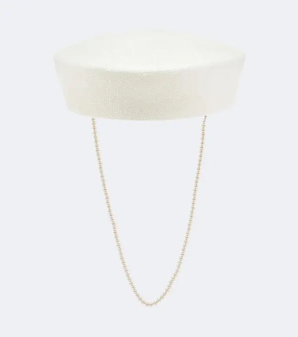 Ruslan Baginskiy Faux-pearl Straw Hat