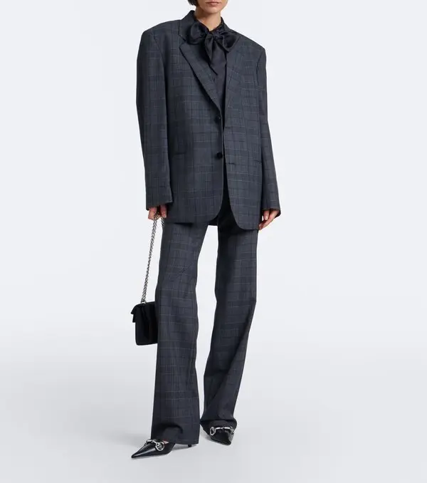 Gucci Oversized Checked Wool Blazer