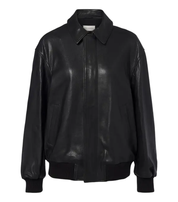 Nour Hammour Toyen Leather Blouson Jacket - Black