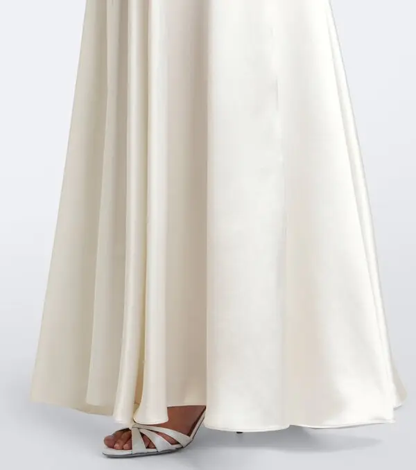 LA FUORI Embellished Embroidered Silk Gown