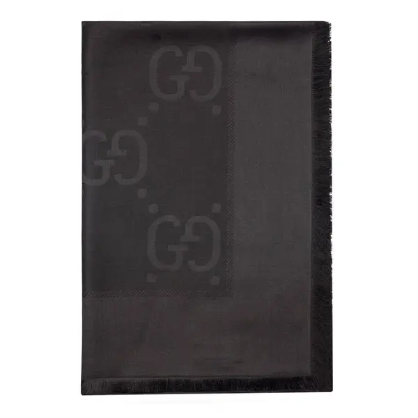 Gucci Gg Jacquard Wool And Silk Scarf