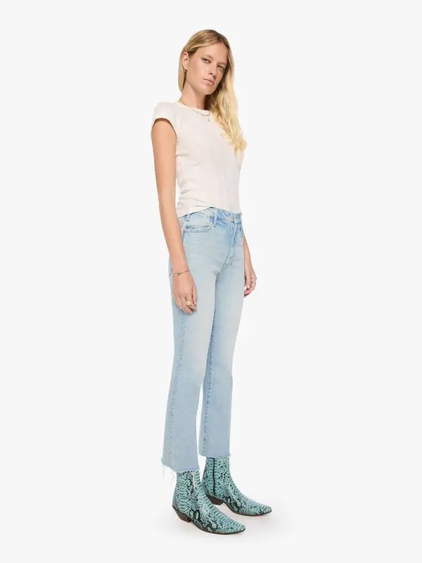MOTHER The Hustler Flood Fray Jeans - Light Blue