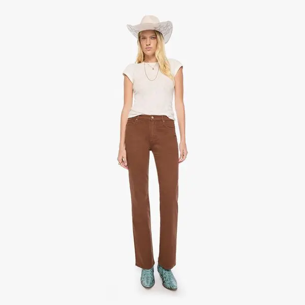 MOTHER The Kick It Straight Leg Pants - Brown
