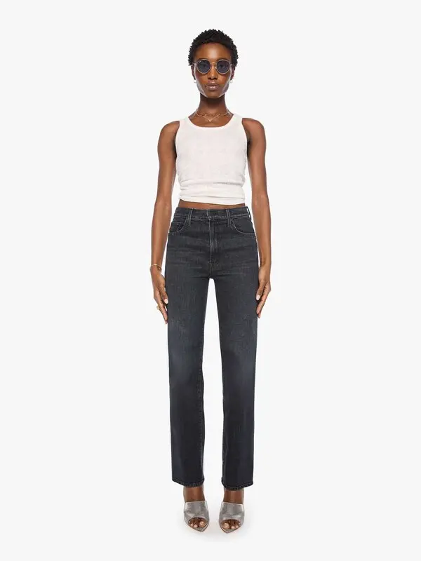 MOTHER The Rambler Zip Sneak Jeans - Black