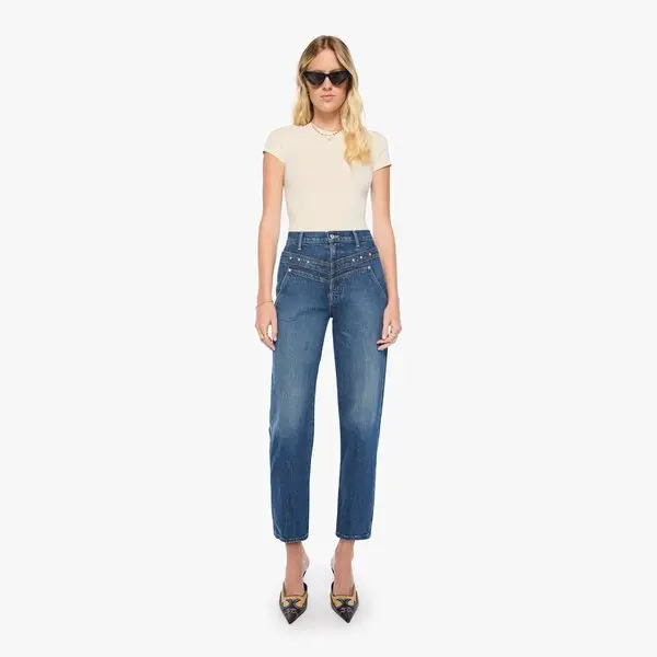 MOTHER The Rock Candy Tune Up Hover Buckaroo Jeans - Blue