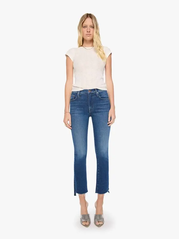 MOTHER The Insider Ankle Step Fray Cosmic Cowgirl Jeans - Blue