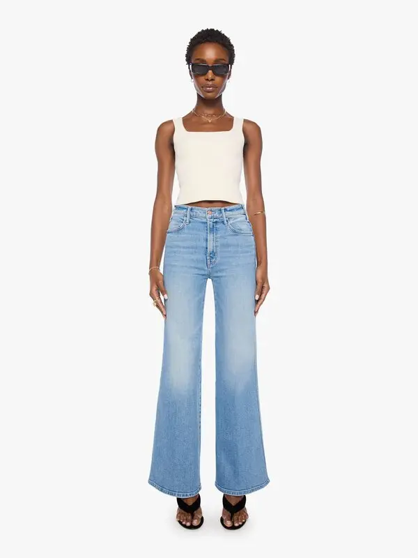 MOTHER The Hustler Roller Double Sneak Saddle Up Jeans - Light Blue