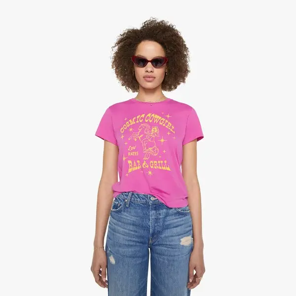 MOTHER The Lil Goodie Cosmic Cowgirl Bar & Grill T-shirt - Yellow