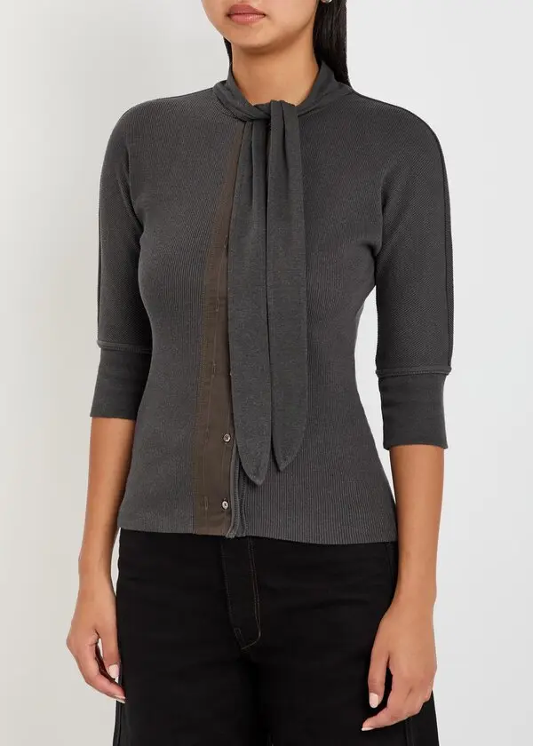 LEMAIRE Ascot Ribbed Cotton-blend T-shirt