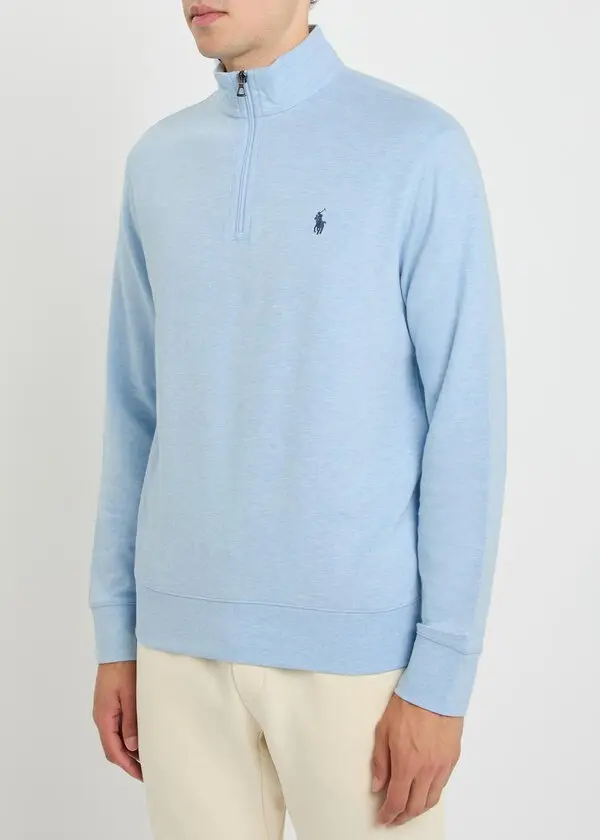 Polo Ralph Lauren Half-zip Logo-embroidered Jersey Sweatshirt