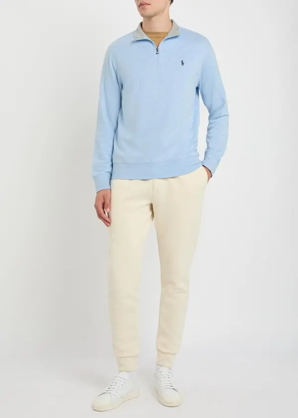 Polo Ralph Lauren Half-zip Logo-embroidered Jersey Sweatshirt