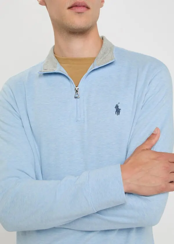 Polo Ralph Lauren Half-zip Logo-embroidered Jersey Sweatshirt