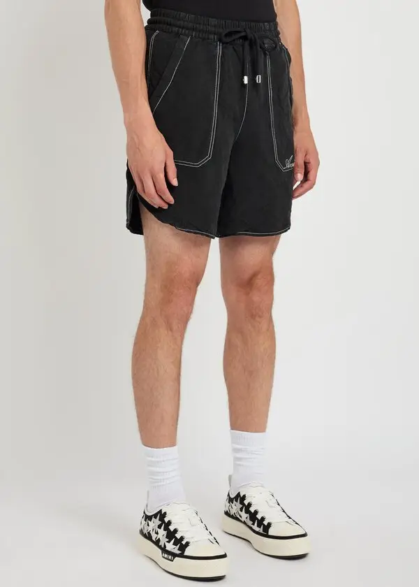 Amiri Contrast-stitch Linen-blend Shorts