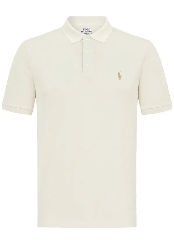 Polo Ralph Lauren Logo-embroidered Piqué Cotton Polo Shirt - Cream