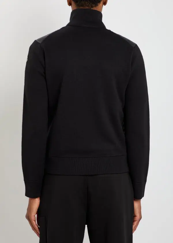 Moncler Padded Knit And Nylon Jacket