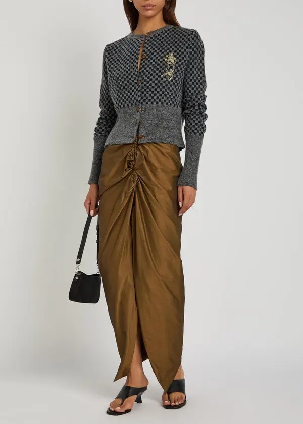 VIVIENNE WESTWOOD Checkmate Checked Knit Cardigan - Grey