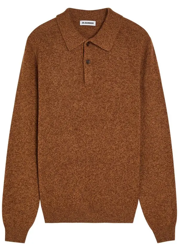 JIL SANDER Wool And Cashmere-blend Polo Jumper