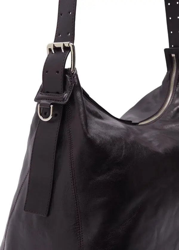 LEMAIRE Belted Leather Hobo Bag