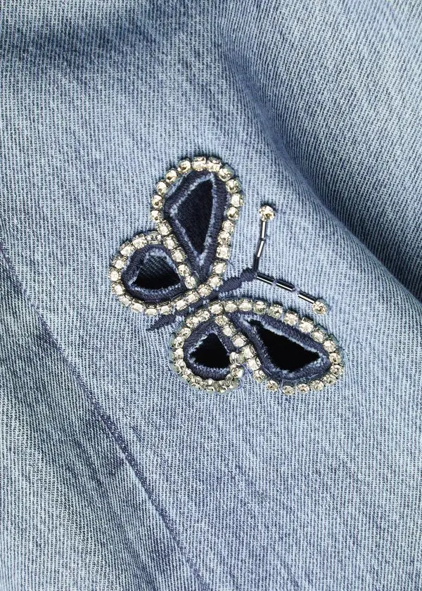 Alice + Olivia Embellished Wide-leg Jeans