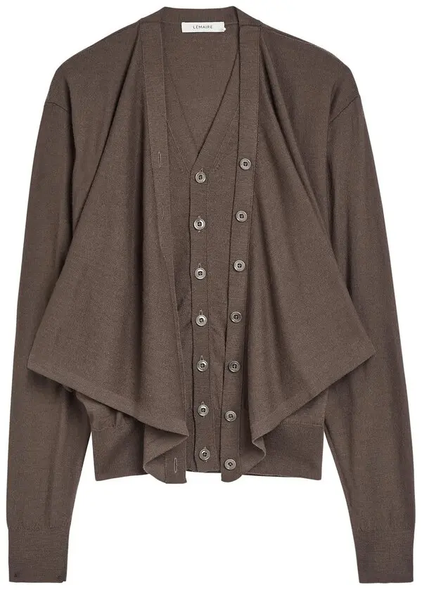 LEMAIRE Trompe L'oeil Wool-blend Cardigan