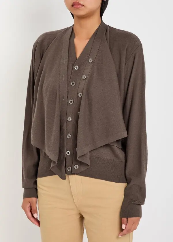LEMAIRE Trompe L'oeil Wool-blend Cardigan
