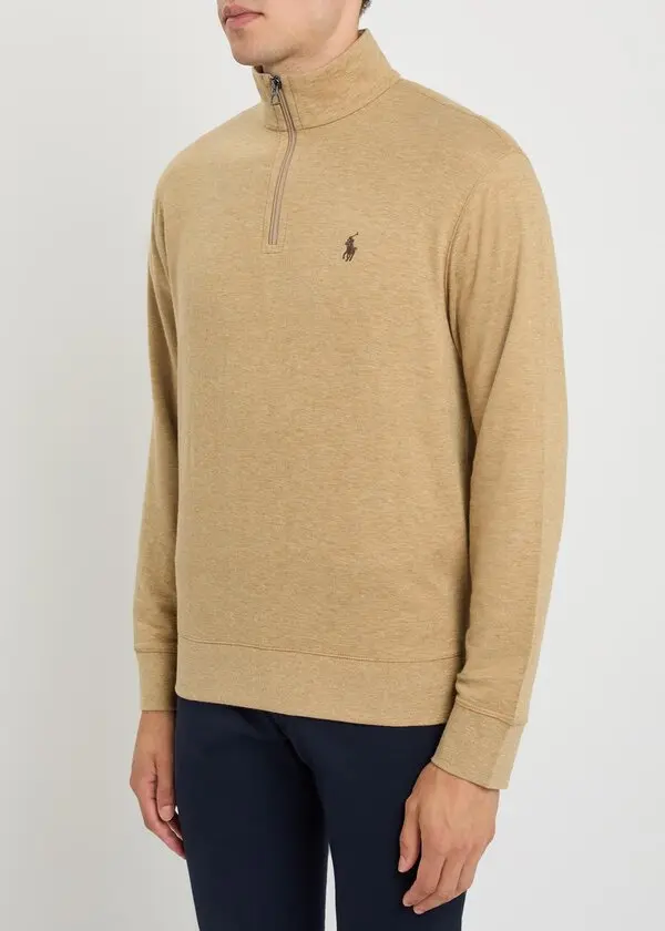 Polo Ralph Lauren Half-zip Logo-embroidered Jersey Sweatshirt