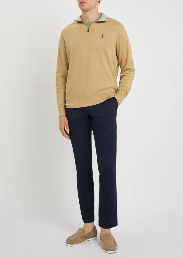 Polo Ralph Lauren Half-zip Logo-embroidered Jersey Sweatshirt