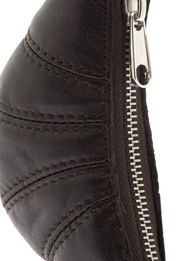 LEMAIRE Croissant Mini Leather Bag Charm - Dark Brown
