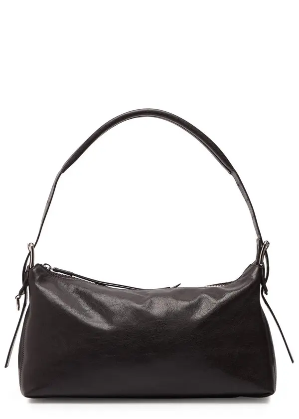 LEMAIRE Belted Baguette Leather Shoulder Bag - Dark Brown