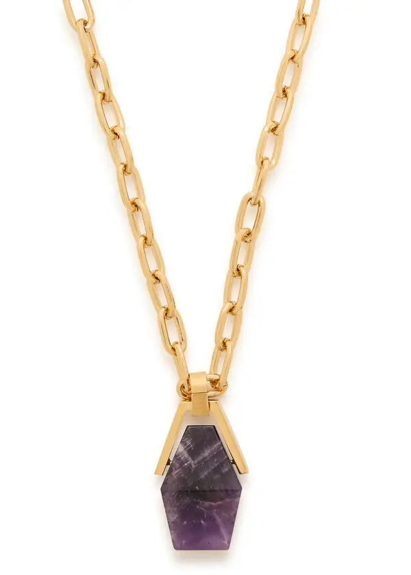 La DoubleJ Portal Amethyst 24k -plated Necklace - Gold