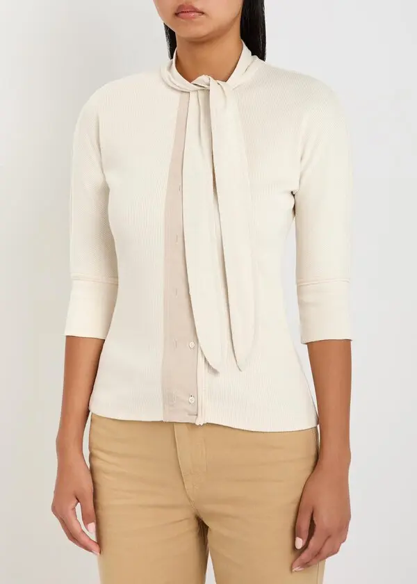 LEMAIRE Ascot Ribbed Cotton-blend T-shirt