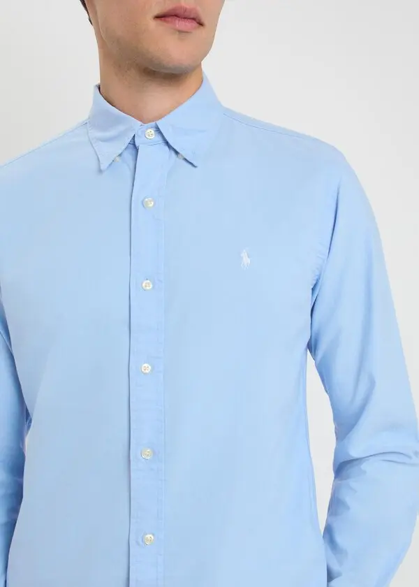 Polo Ralph Lauren Logo-embroidered Cotton Shirt - Blue