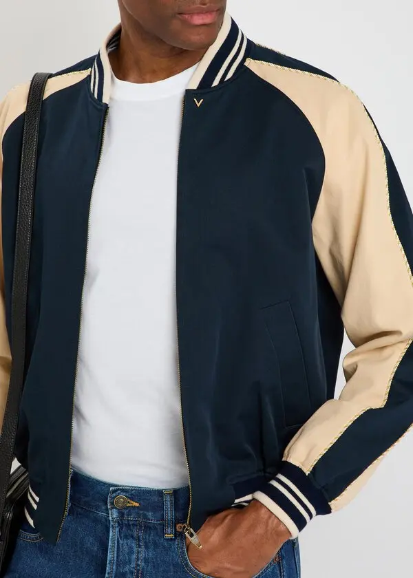 Valentino Garavani Panelled Cotton Bomber Jacket