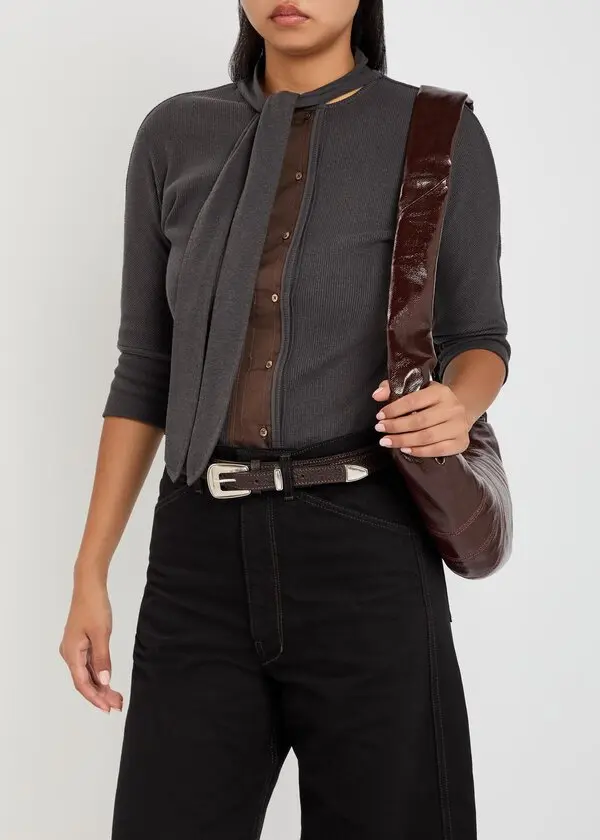 LEMAIRE Minimal Western Grained Leather Belt