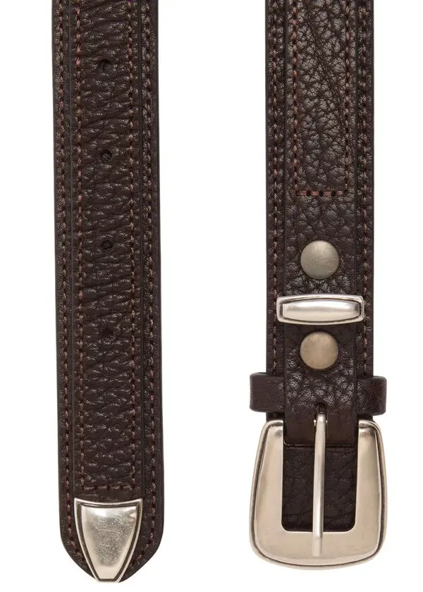 LEMAIRE Minimal Western Grained Leather Belt