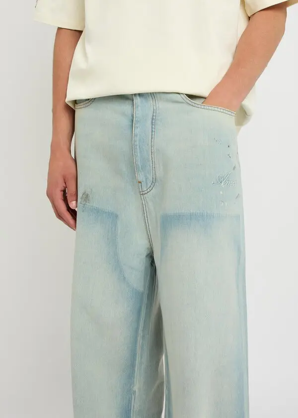 Amiri Logo-embroidered Relaxed Straight-leg Jeans