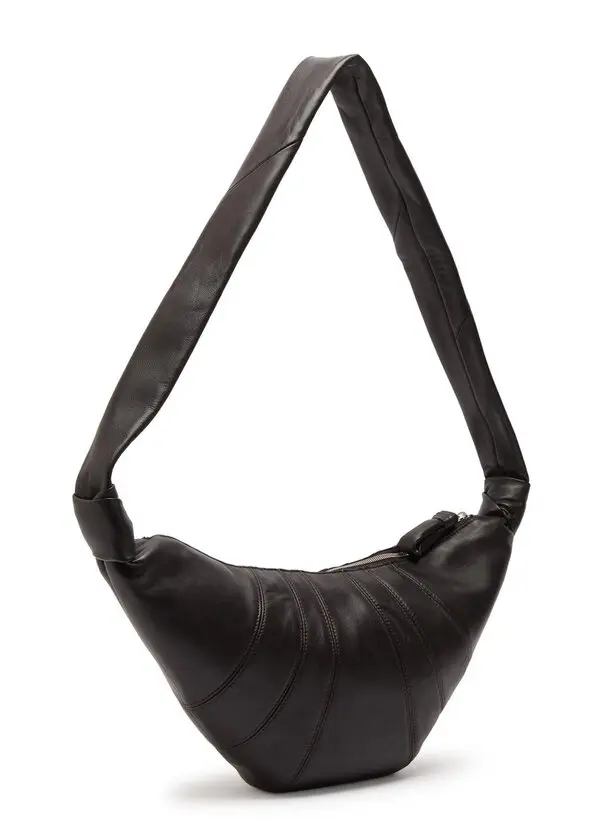LEMAIRE Croissant Medium Grained Leather Shoulder Bag - Dark Brown