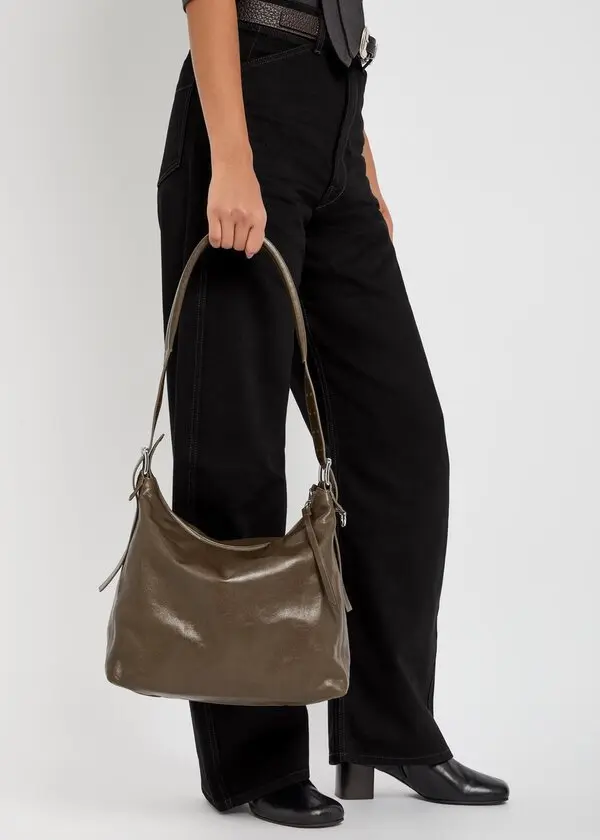 LEMAIRE Belted Small Leather Hobo Bag